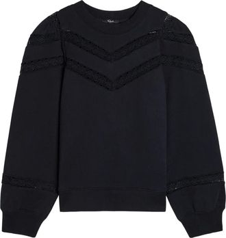 Rails Isles Sweatshirt mit Spitzenpasse - Schwarz
