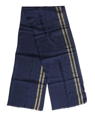 Dolce & Gabbana Mens Cashmere Silk-Blend Scarf Navy Cotton