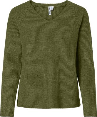 Pieces Pcellen Ls V-Neck Knit Noos Bc