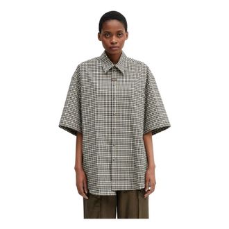 Martine Rose S/S Boxy Wrap Shirt - - Blouses & Shirts - Damen - Schwarzk - S