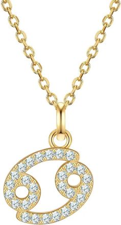 Glanzst&uuml;cke M&uuml;nchen Halskette - Sterling Silber Halskette Zirkonia Sternzeichen Kr - Gr. unisize - in Gold - f&uuml;r Damen