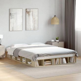 vidaXL Bettgestell Sonoma-Eiche 140x200 cm Holzwerkstoff Vidaxl