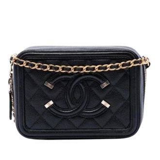Chanel Sac bandouli&egrave;re matelass&eacute; en caviar doccasion - Femme - Pre-owned - Noir - Taille: ONE Size