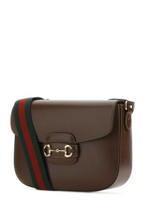 Gucci Mens Brown Leather 1955 Horsebit Shoulder Bag Borse A Tracolla