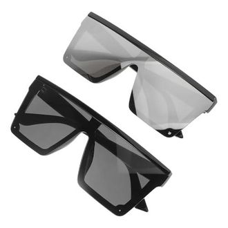 UPKOCH Lot de 2 Lunettes de Soleil de Plage Oversize en Plastique L&eacute;ger Verres Teint&eacute;s Gris et Miroir Blanc Style Hawa&iuml;en pour Festivals Vacances et F&ecirc;tes au