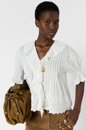 Gerard Darel Chemise brod&eacute;e en voile de coton - CEYLIA - Blanc