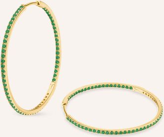 VEYNOU Veynou Creolen Cleo Big Smaragd Aus 14 Karat Gelbgold Und 1,60ct. Smaragden gold