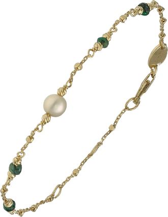 OrusBijoux Bracelet Argent Dor&eacute; Pierres Pr&eacute;cieuses &eacute;meraude V&eacute;ritable
