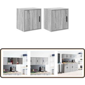 vidaXL Vidaxl - Armoires murales de garage 2 pcs sonoma gris bois dingénierie