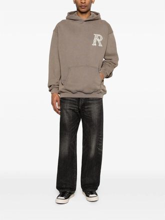Represent Logo-Embroidered Cotton Sweatshirt - Brown