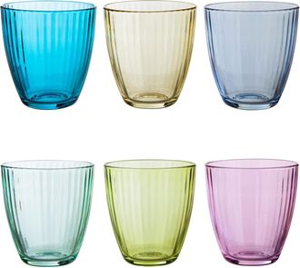 Pasabahce Set mit 6 farbigen Wassergläsern 285 ml Pasabahce mehrfarbige GLÄSER
