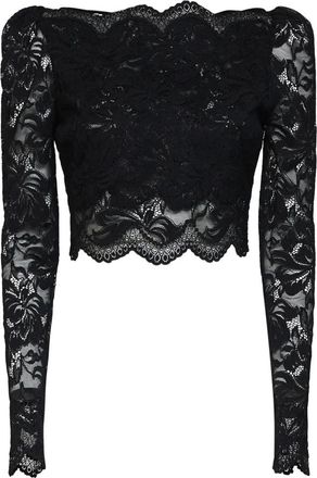 Paco Rabanne Femme, Blouses et Chemises, Noir, Taille: 40 FR Cropped Lace Top