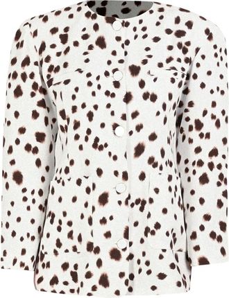 Rowen Rose Jacke mit Dalmatiner-Muster - Weiß