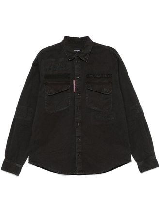 Dsquared2 chemise Ranger &agrave; logo brod&eacute; - Noir