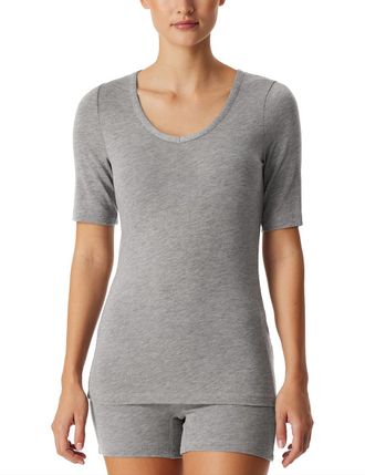 Schiesser Damen T-Shirt Kurzarm Unterhemd - Premium Warming