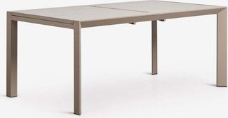 Sklum Rechteckiger Gartentisch 180-240x100 cm ausziehbar aus Aluminium Starmi Moka Braun