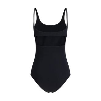 Courr&egrave;ges Womens Black Elastane One-Piece Swimsuit Clothing