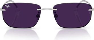 Ray-Ban RB3768003MH Metal Square Sunglasses - Silver