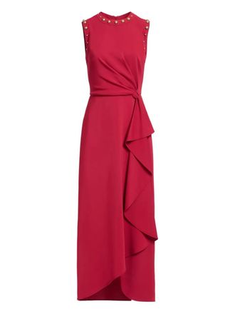 Elie Saab robe mi-longue &agrave; clous - Rouge