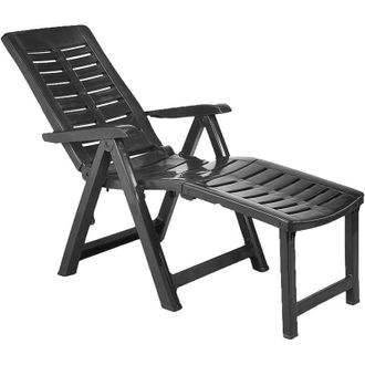 Dmora Liegestuhl Townley, klappbarer Gartenstuhl mit Fu&szlig;st&uuml;tze, bis 120 kg, Made in Italy, verstellbare R&uuml;ckenlehne, 60x60x109h cm