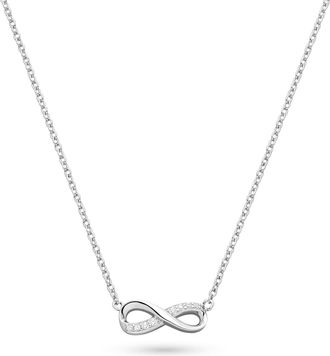 s.Oliver Necklace - Elegante Halskette aus poliertem 925er Silber - Silber - Ankerkette 45 cm - wasserfest & hautfreundlich