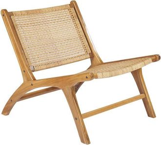 Miliboo Sessel aus Teakholz und naturfarbenem Rattan hamma