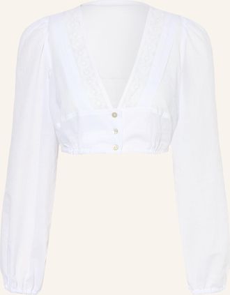 Sportalm Dirndlbluse Nivin Mit Lochspitze weiss