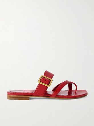 Manolo Blahnik Sandales En Cuir Thalusa - Rouge