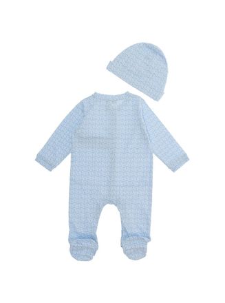 Emporio Armani Monogram Tech Fabric Bodysuit - Light Blue