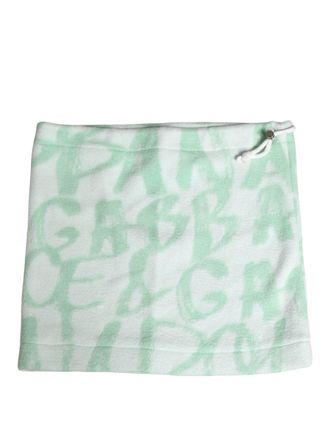 Dolce & Gabbana Men White Logo Print Nylon Neck Warmer Hat