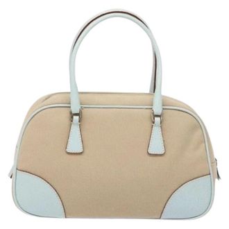 Prada Sac &agrave; main en toile Pre-owned - Femme - Pre-owned - Beige - Taille: ONE Size