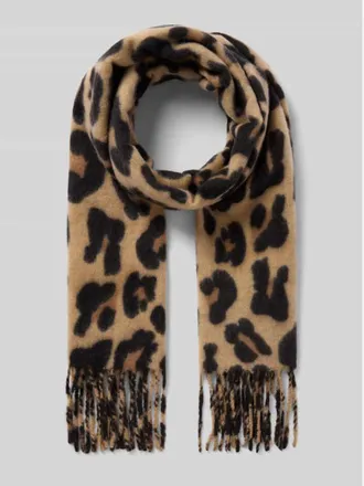 Kurt Beines Schal mit Fransen und Animal-Print