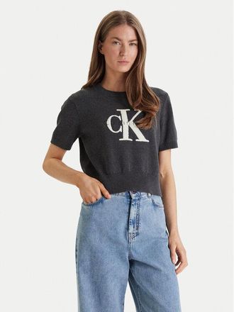 Calvin Klein Jeans Pullover Chunky LV044E306G Grau Regular Fit