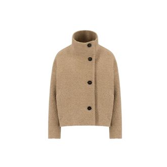 Harris Wharf London Femme, Vestes, Beige, Taille: 38 FR Chaquet&oacute;n corto boucl&eacute;