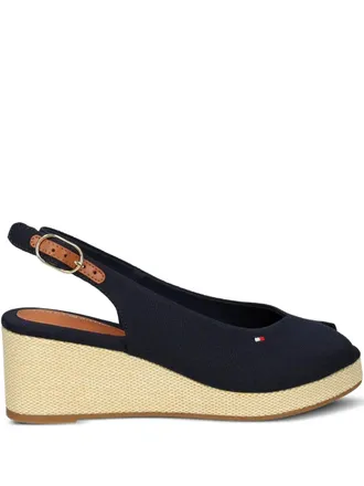 Tommy Hilfiger espadrilles compensées à bride arrière - Bleu
