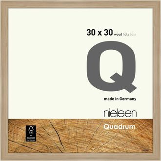 Nielsen Design Bilderrahmen, 30 x 30 cm, Holz, Eiche Natur, Rahmen zum Aufhängen im Hoch- & Querformat, Echtglas, Quadrum
