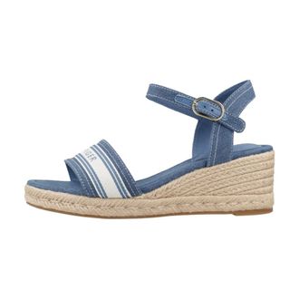 Tommy Hilfiger Femme, Chaussures, Bleu, Taille: 39 EU Mid Wedge Espad Webbing