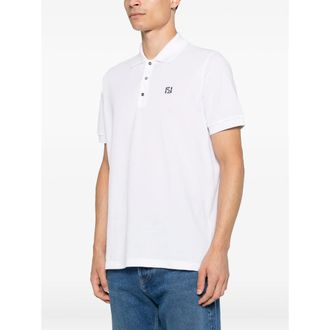 Fendi Logo-Embroidered Cotton Polo Shirt - White