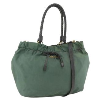 Prada Sac Seau Vintage en Nylon Pre-owned - Femme - Pre-owned - Vert - Taille: ONE Size