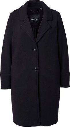 Ulla Popken Outdoorjacke Scuba-Mantel Reverskragen breite B&uuml;ndchen