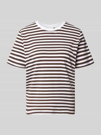 Comma T-Shirt im Allover-Look mit Rundhalsausschnitt