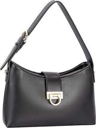 David Jones Paris - Sac &agrave; main Femme Ville - Sac port&eacute; &eacute;paule Similicuir lisse - Taille Moyenne - Port&eacute; main - Soir&eacute;e Sorties weekends Chic Classique El&eacute;gant (Bla