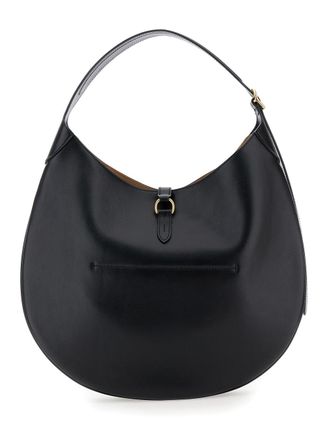 Polo Ralph Lauren Womens Shoulder Bag Smooth Leather Black Cow Handbags Hand