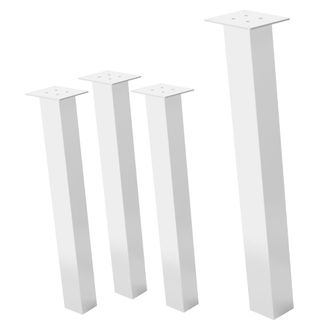 ML Design ML-Design 4er Set Tischbeine schr&auml;g 72 cm, Wei&szlig; gl&auml;nzend, aus pulverbeschichtetem Stahl, eckig, Profil 8x8 cm, I-Form, M&ouml;belf&uuml;&szlig;e Metall 96&deg; Neigung, T