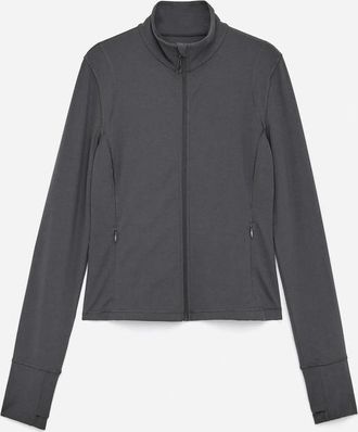 Arket Weiche Stretch-Jacke Mit Rei&szlig;verschluss -Grau