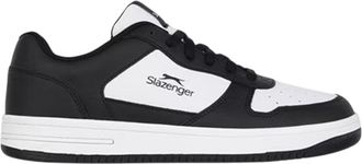 Slazenger Sneaker f&uuml;r Damen, Leder, Flach (Schwarz/Wei&szlig;)