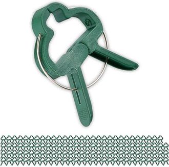 Relaxdays Pinces pour Plantes, Lot de 120, Larges Clips, 4,5 x 6 cm, Attaches pour Pieds de tomates, Jardin, Vert