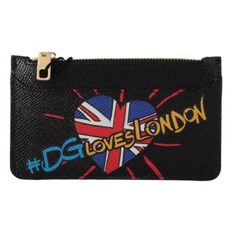 Dolce & Gabbana Femme, Accessoires, Noir, Taille: ONE Size &Eacute;l&eacute;gant Porte-monnaie en Cuir