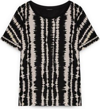 Fiorella Rubino Femme, Tops, Noir, Taille: 46 FR T-shirt avec impression sur le devant