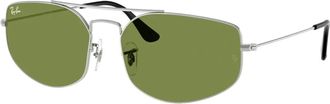 Ray-Ban Rb3845 Sonnenbrille- Silber Gestell- Gr&uuml;ne Gl&auml;ser - - Accessories - unisex - Grau - 57 MM